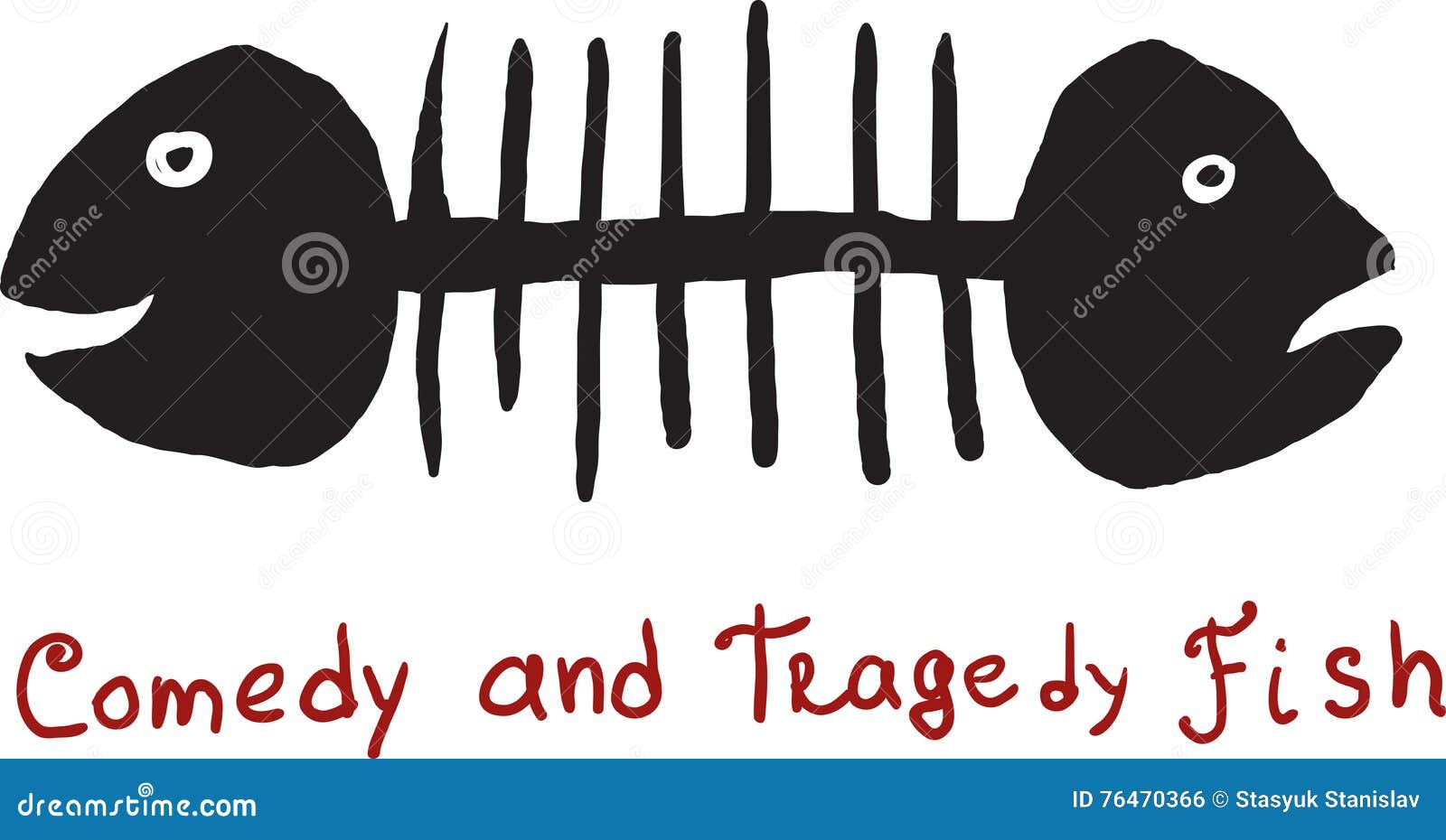 Fish comedy and tragedy stock vector. Illustration of animal - 76470366