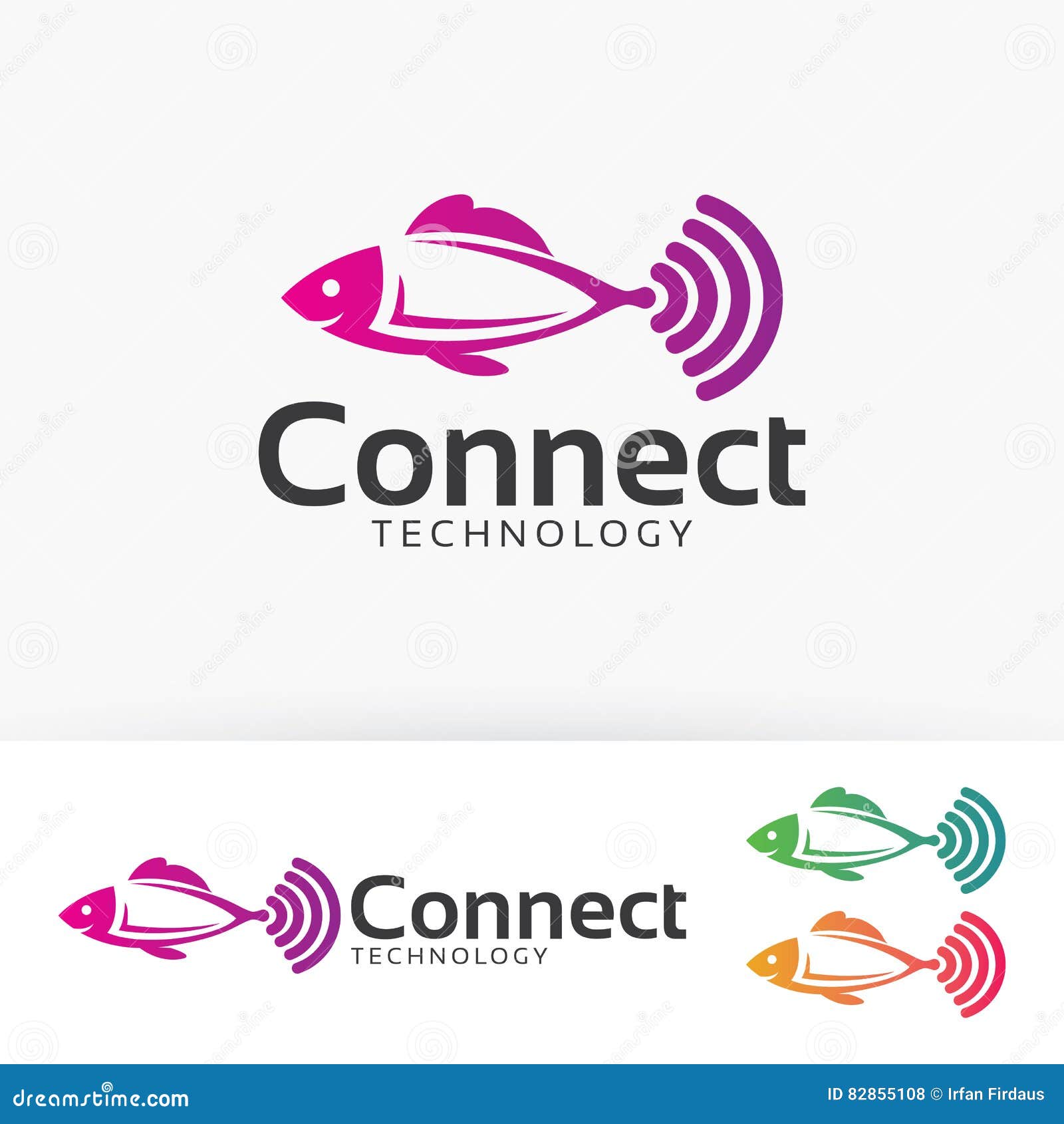 Fish Connect Vector Logo Design Stock Vector - Illustration of network ...