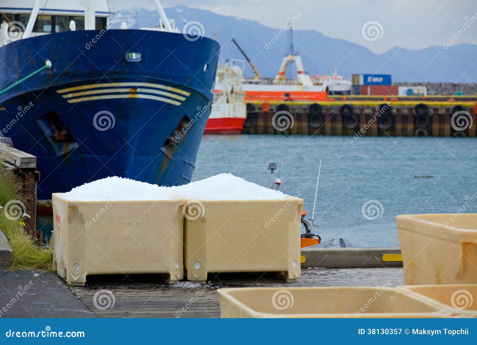 Fish in containers stock image. Image of arctic, boat - 38130357