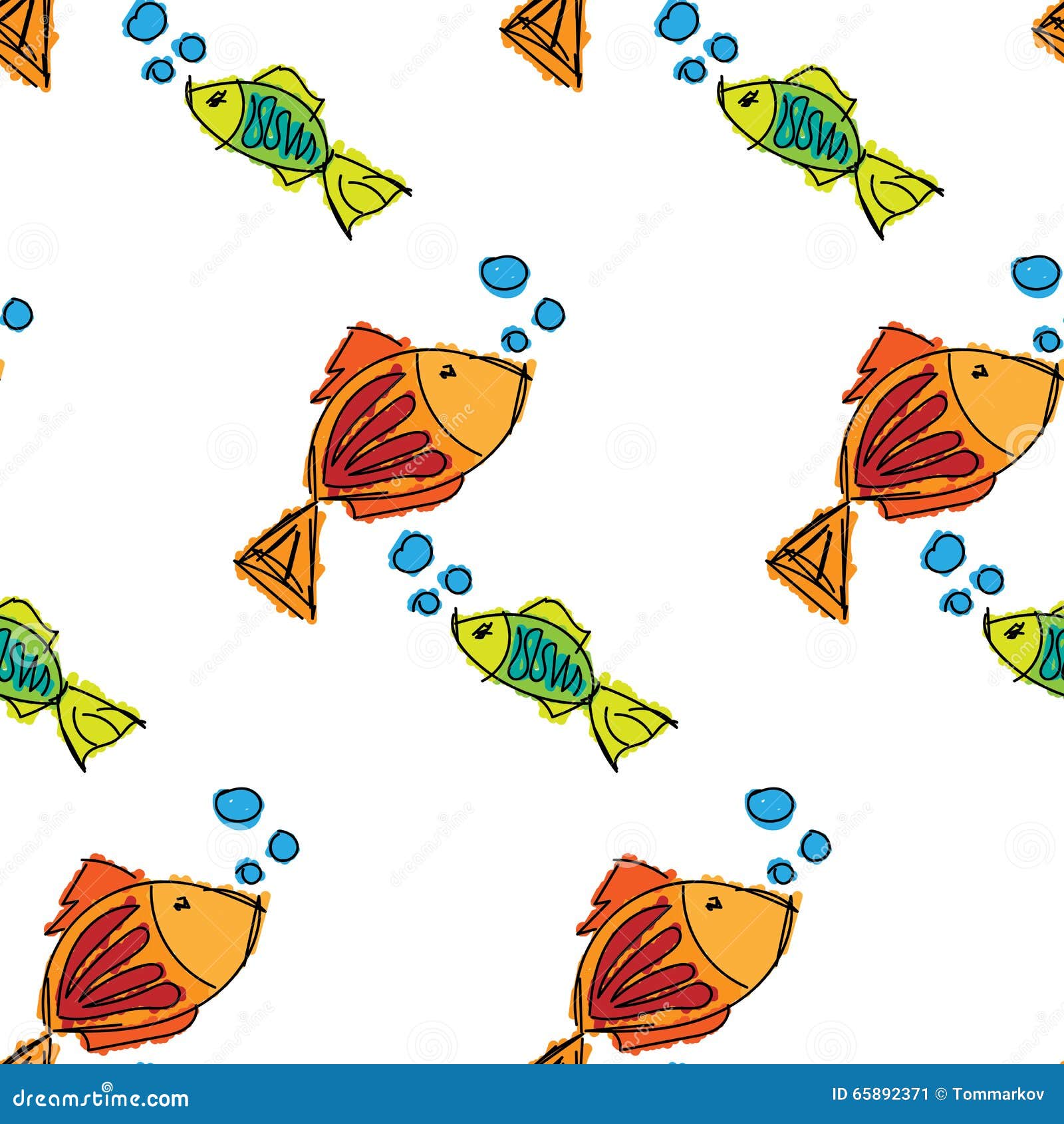 Fish, Contour Linear Illustration. Line Art Design For Adult Or Kids In ...