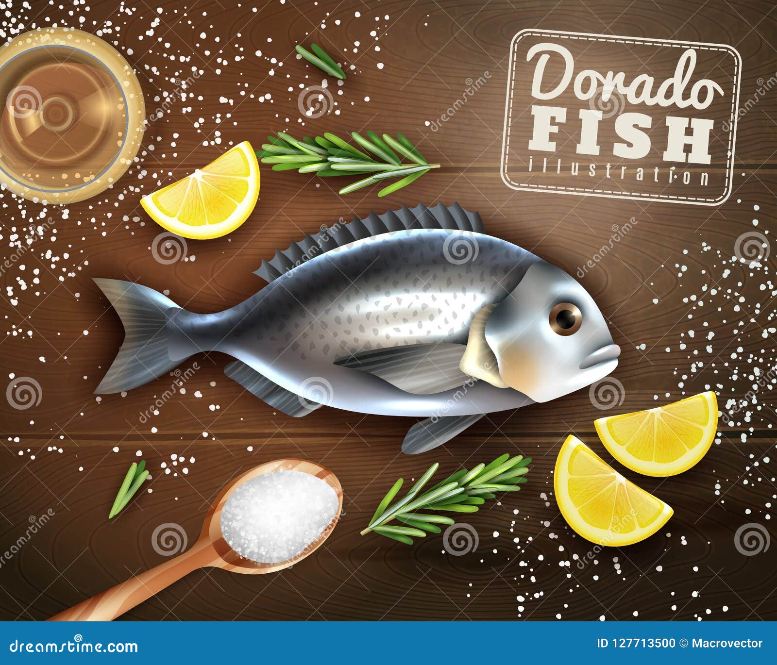 Fish Cooking Illustration stock vector. Illustration of dish - 127713500