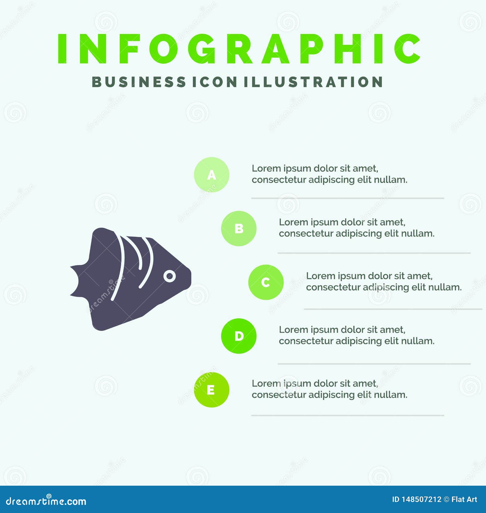 Fish, Coral, Ocean, Schooling, Banner Solid Icon Infographics 5 Steps ...