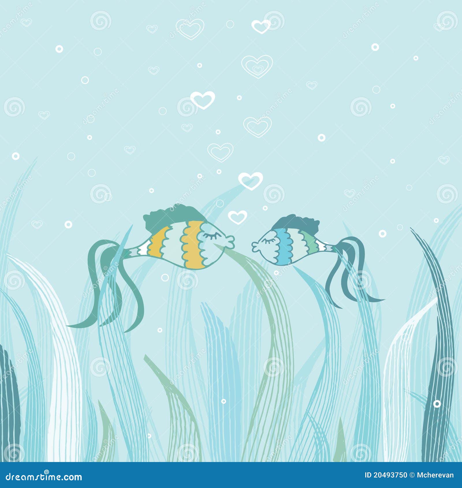 Fish couple in love. stock vector. Illustration of congratulation ...