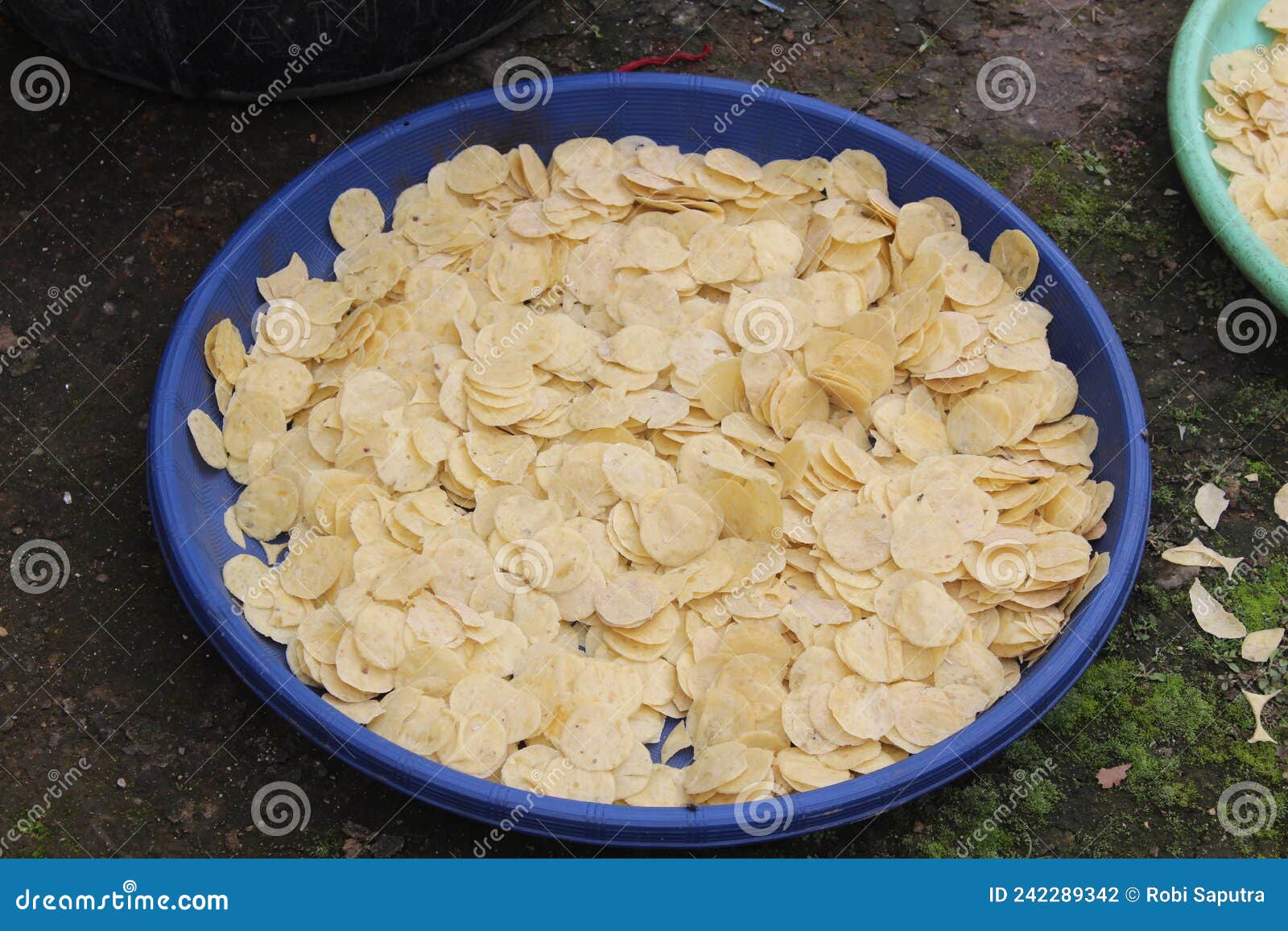 Fish Crackers that are Still Raw are Drying in the Sun Stock Photo ...