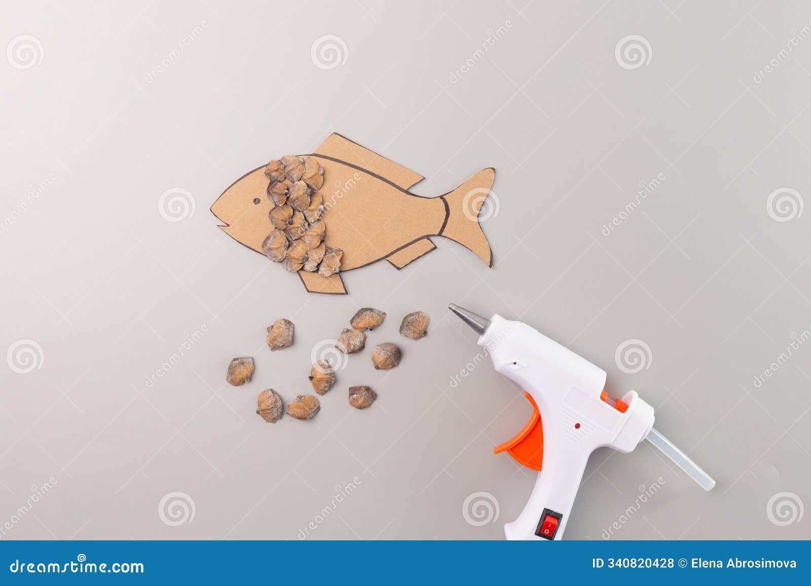 A Fish Craft from Cardboard, with Pine Cone Scales Glued Onto it ...