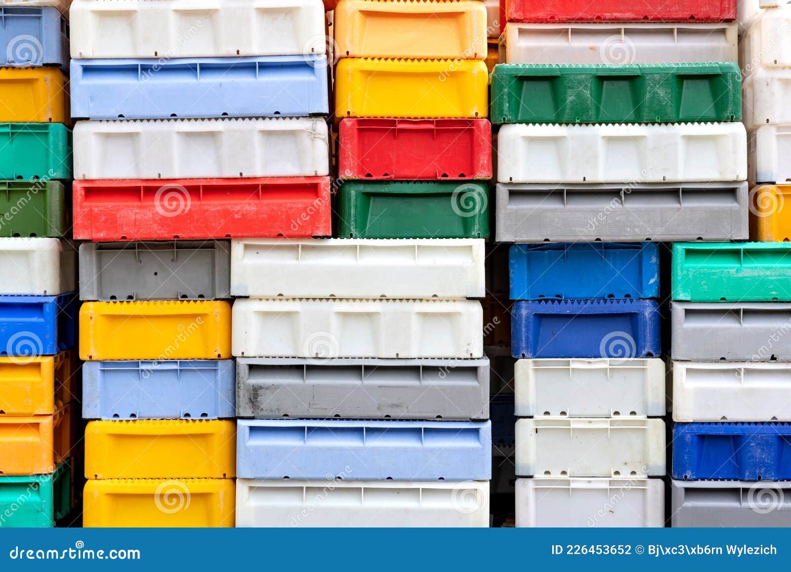 Fish crates stock photo. Image of fresh, pile, multicolor - 226453652