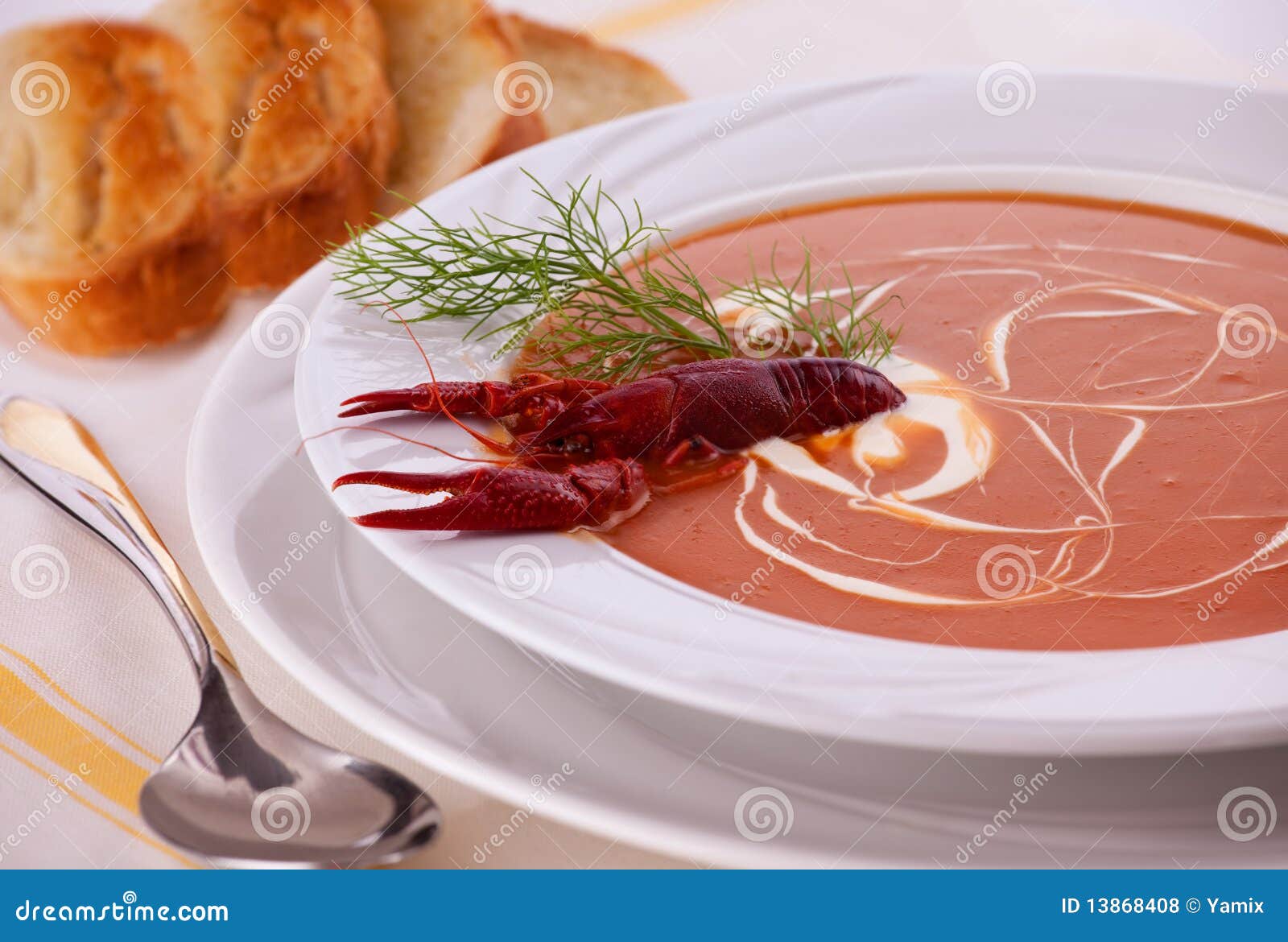 Fish Cream Soup stock photo. Image of gourmet, baguette - 13868408