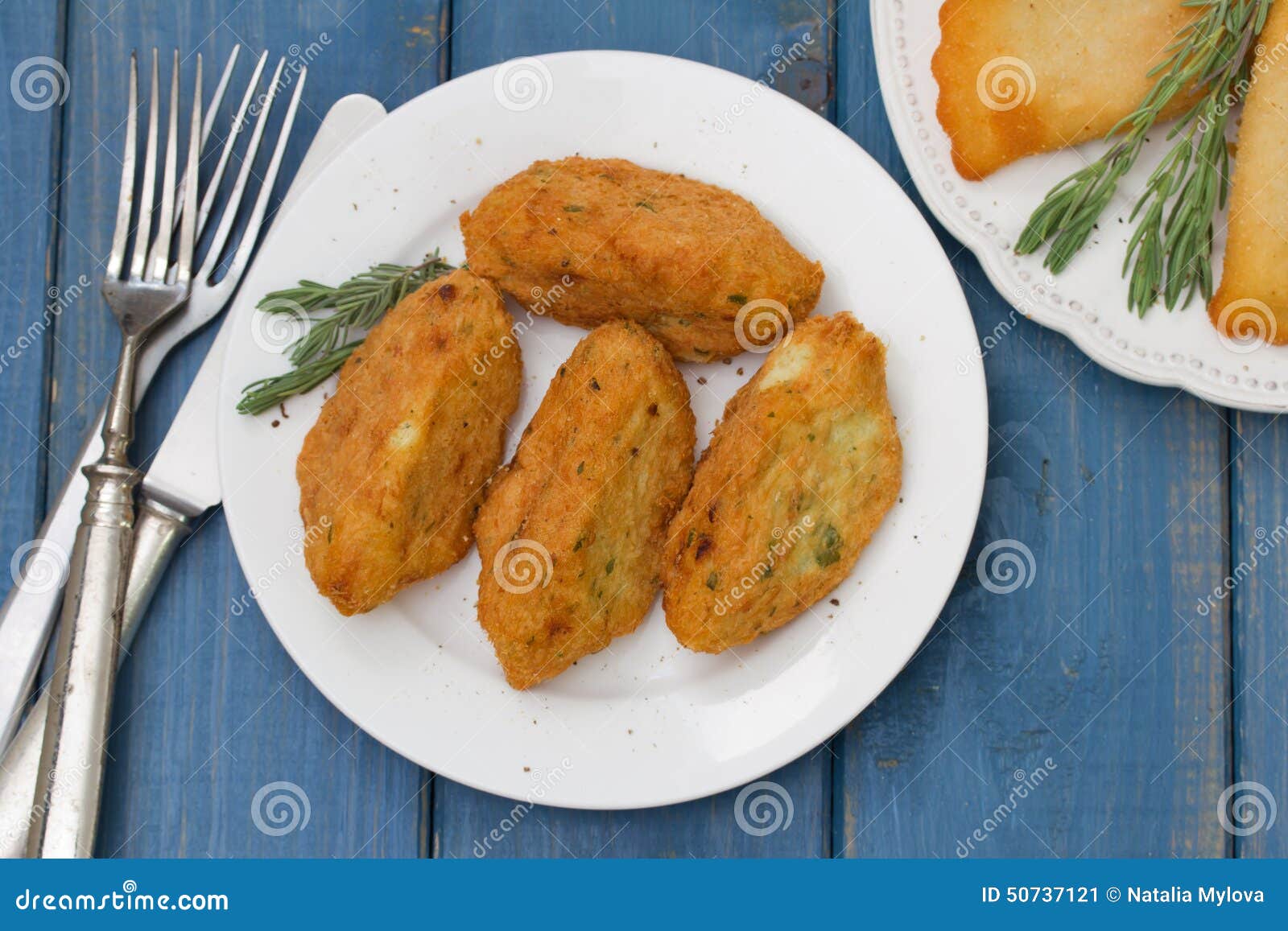 Fish croquettes on plate stock image. Image of fried - 50737121