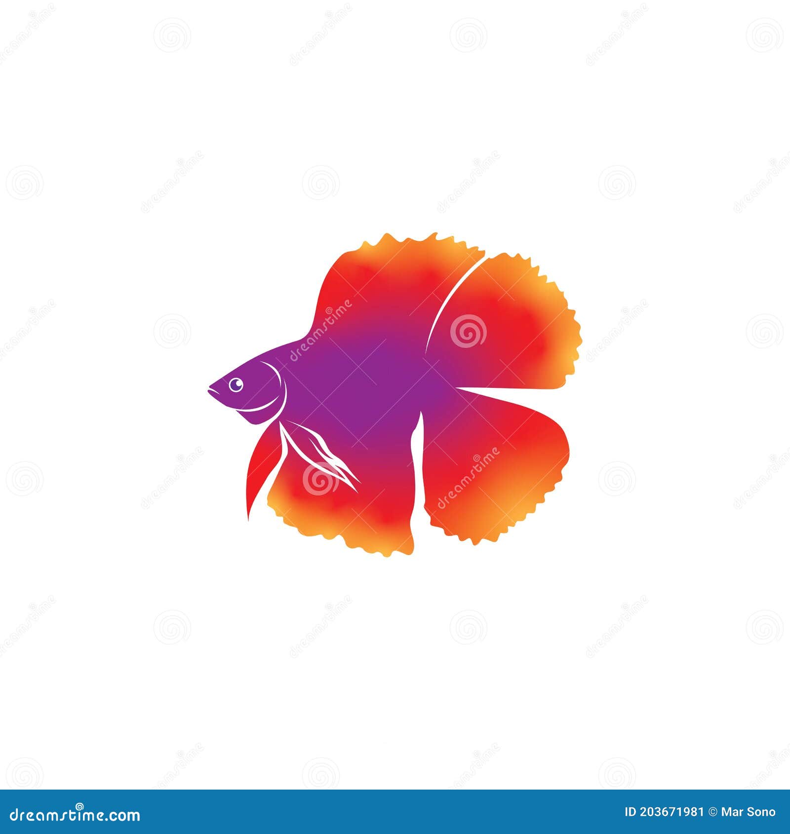 Fish Cupang Icon Vector Illustration Stock Illustration - Illustration ...
