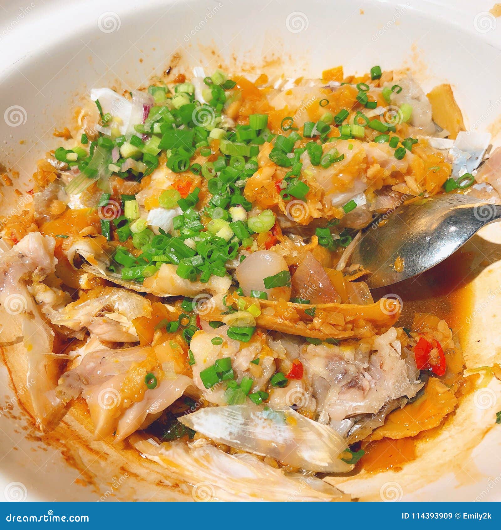 Fish cusine stock image. Image of main, cusine, spoon - 114393909