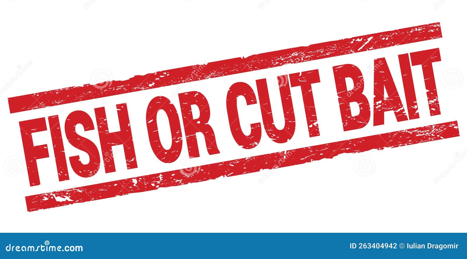FISH or CUT BAIT Text on Red Rectangle Stamp Sign Stock Illustration ...