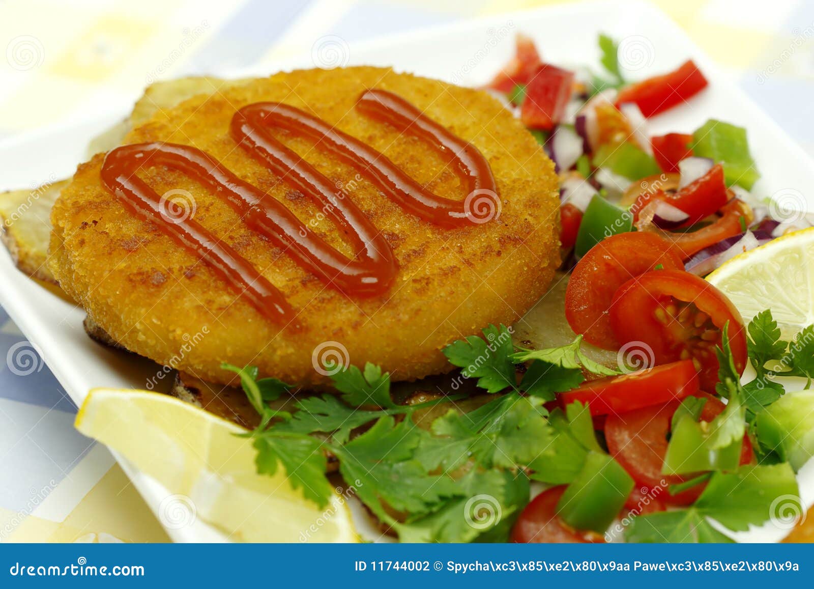 Fish cutlet stock photo. Image of appetizer, sauce, meat - 11744002