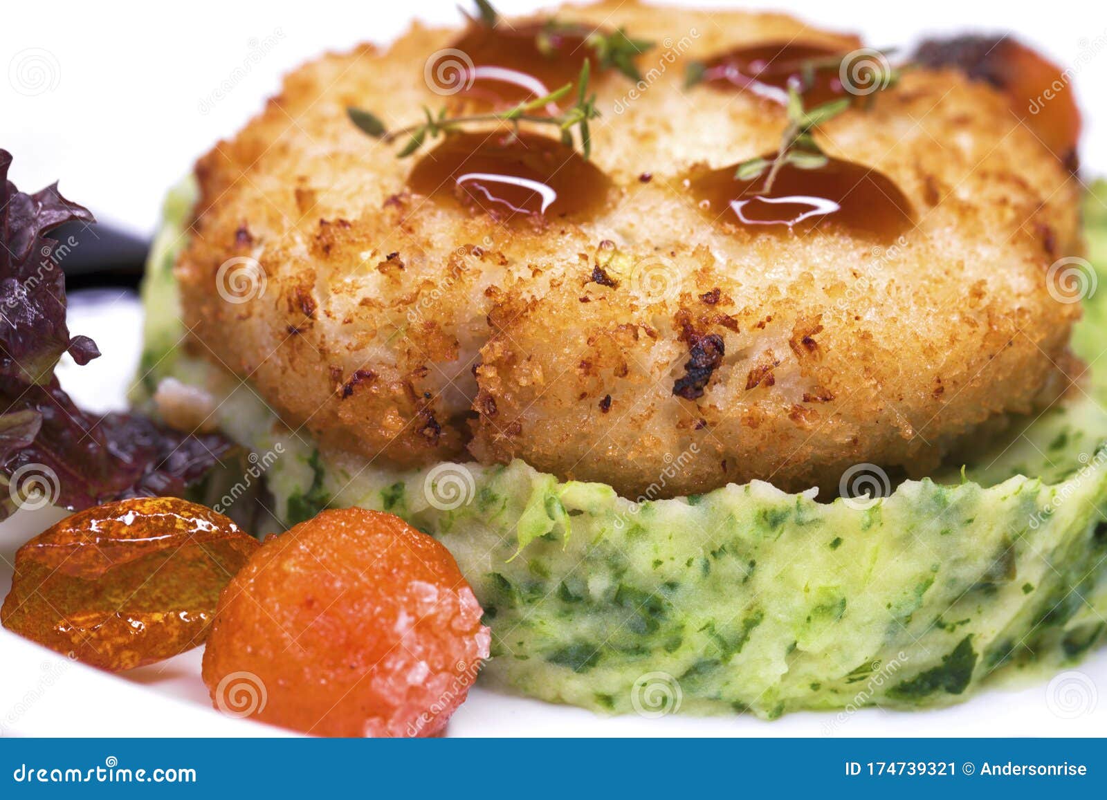 Fish Cutlet with Mashed Potatoes Stock Image - Image of oriental ...