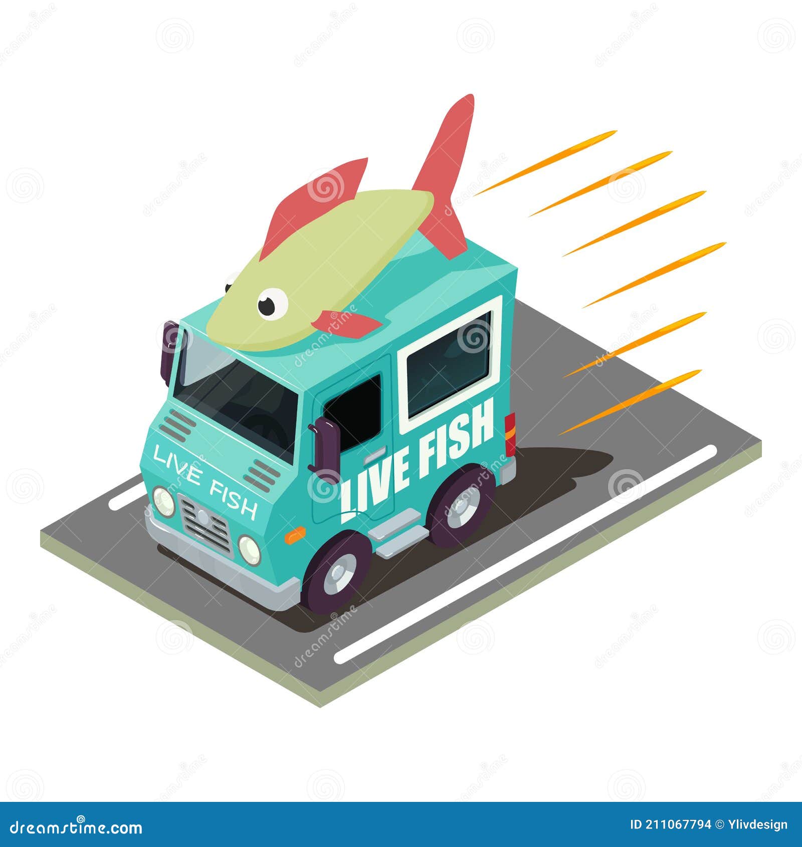 Fish Delivery Icon, Isometric Style Stock Vector - Illustration of ...
