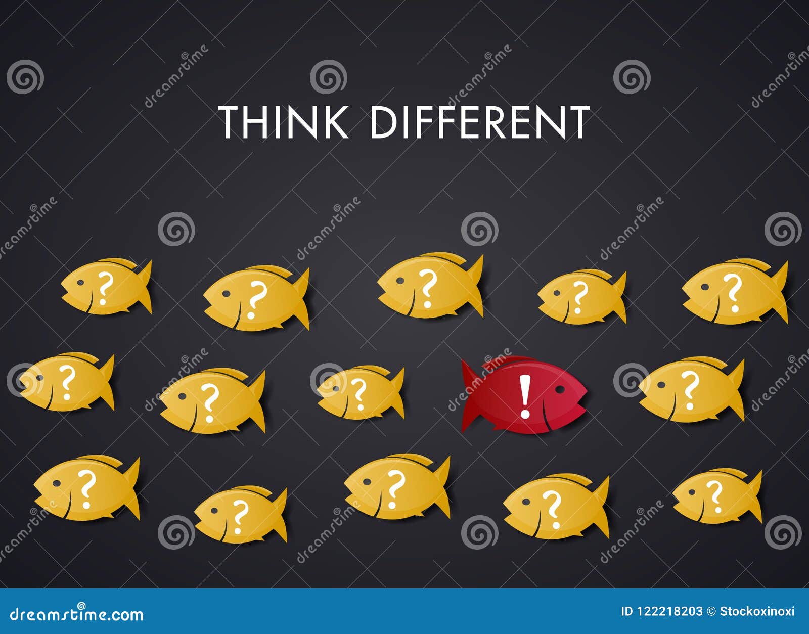 Think Different - Concept Art - Fish Against the Main Stream Stock ...