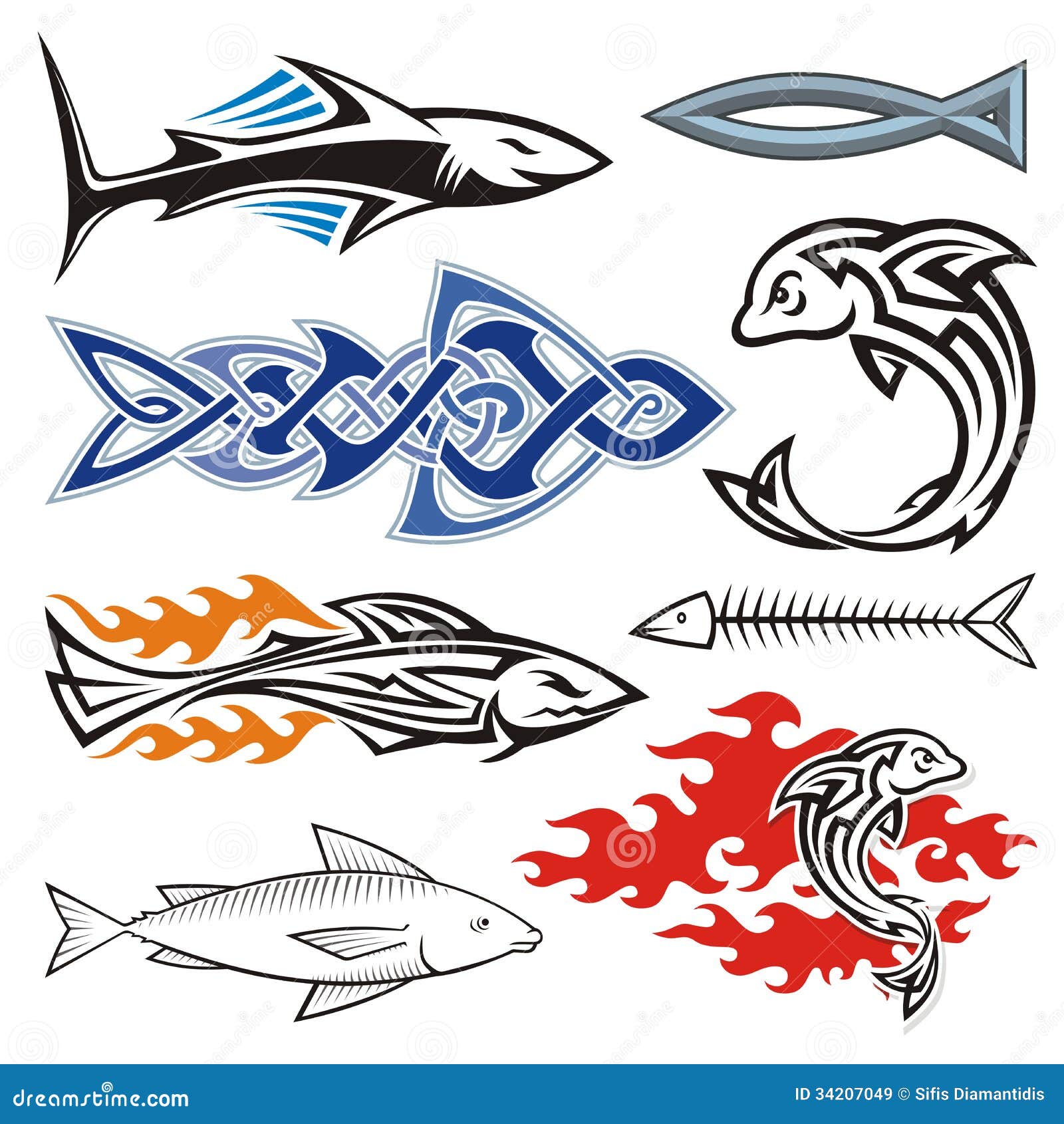 Fish design stock vector. Illustration of fishbone, vector - 34207049