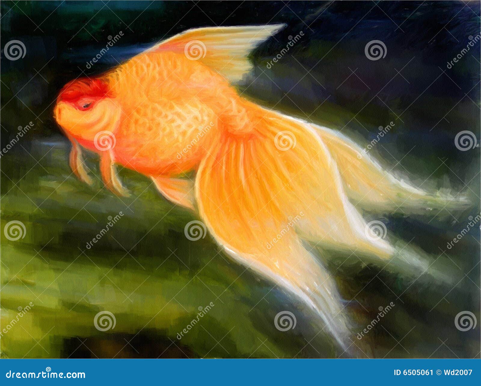 Fish digital painting stock illustration. Illustration of swim - 6505061