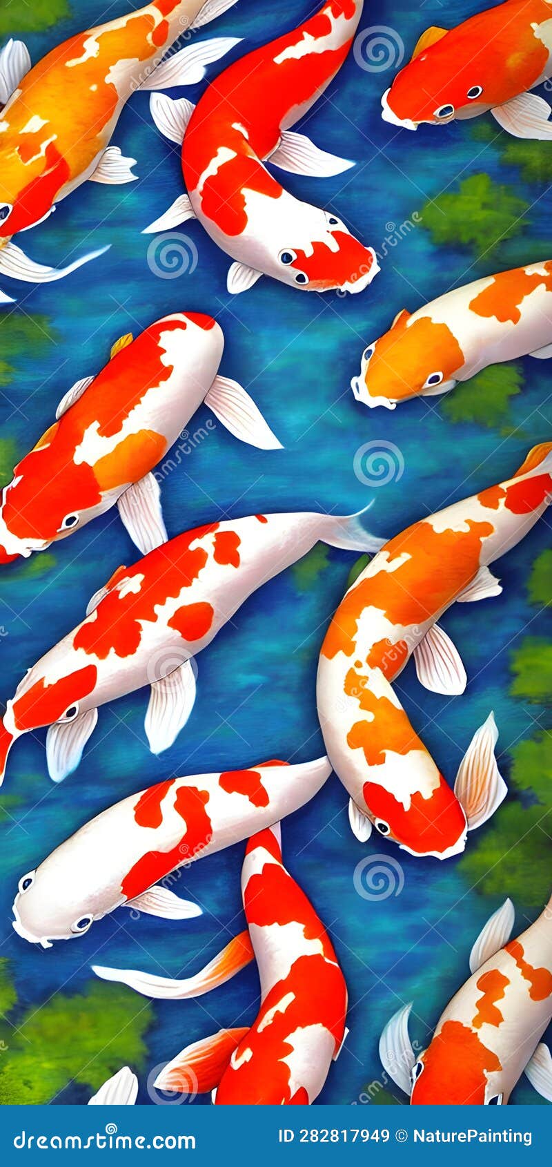 Whispering Fins Ethereal Digital Koi Fish Paintings Stock Image - Image ...