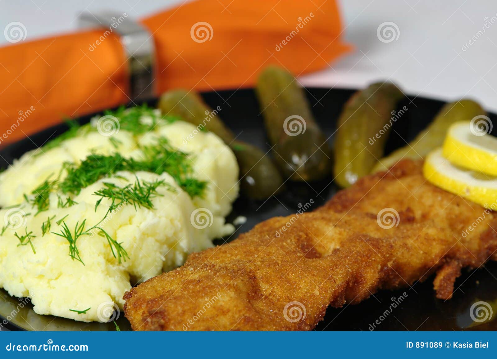 Fish dinner stock image. Image of potatoes, diet, served - 891089
