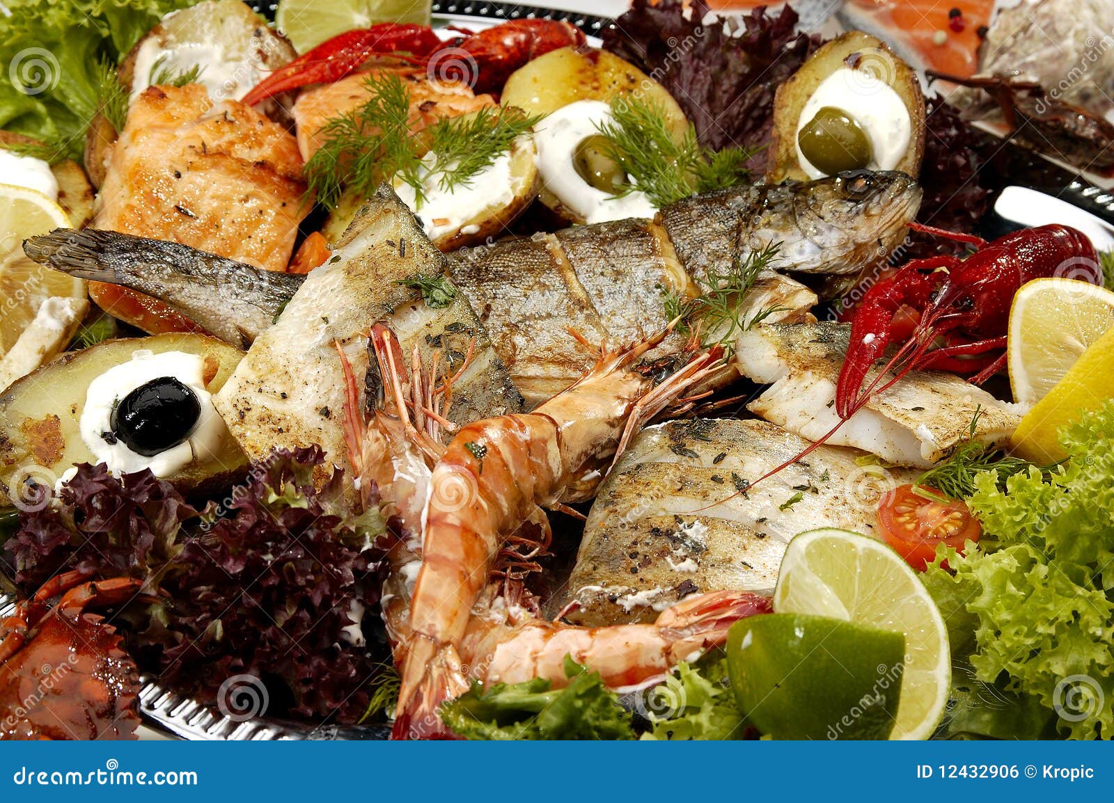 Fish dish stock photo. Image of shrimp, dinner, tunny - 12432906