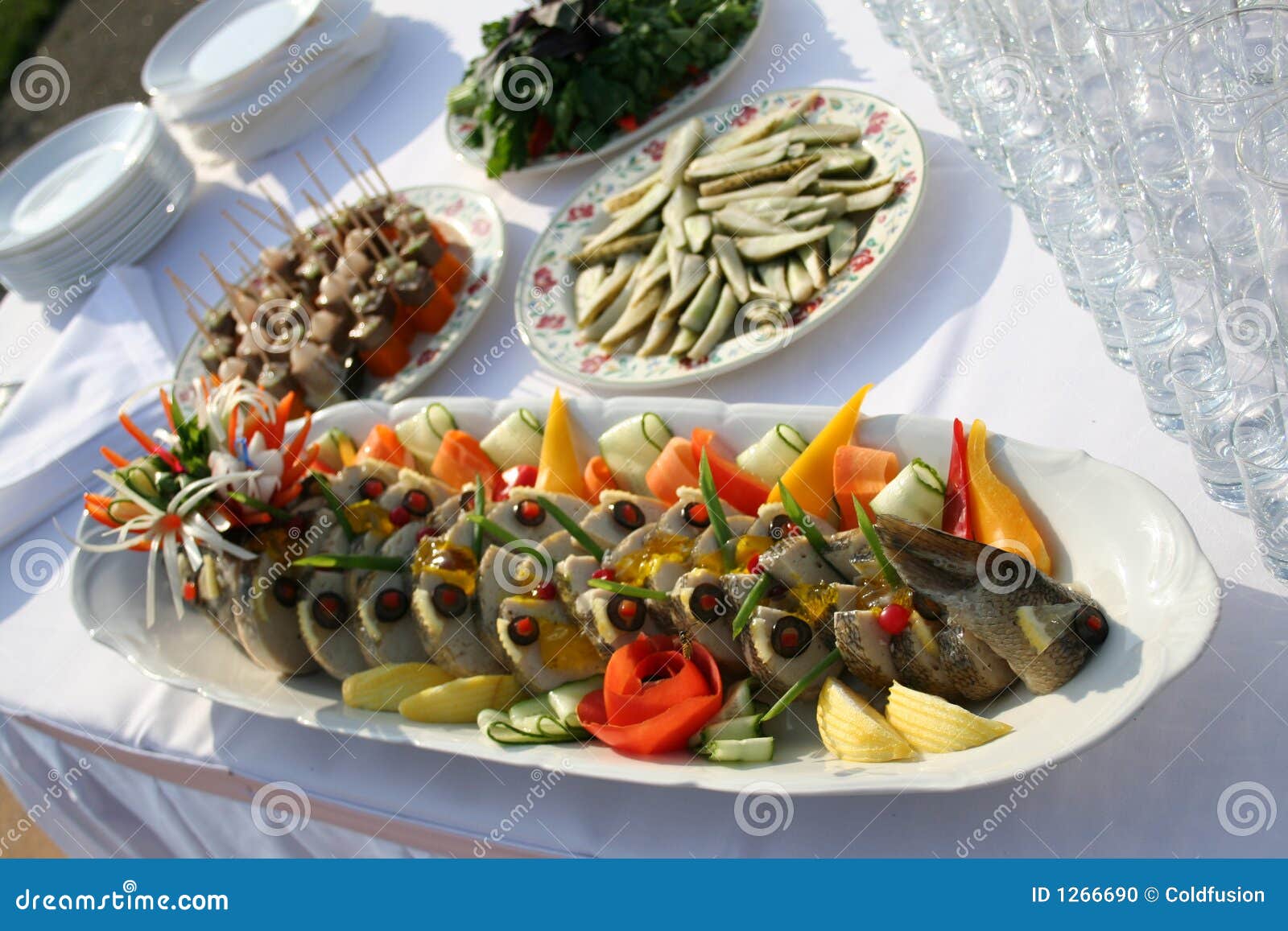 Fish on the Dish stock photo. Image of holiday, fruits - 1266690