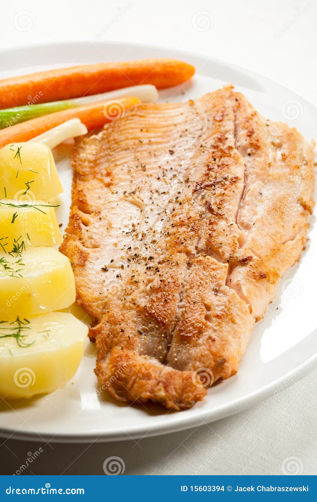 Fish dish stock photo. Image of menu, eating, potatoes - 15603394