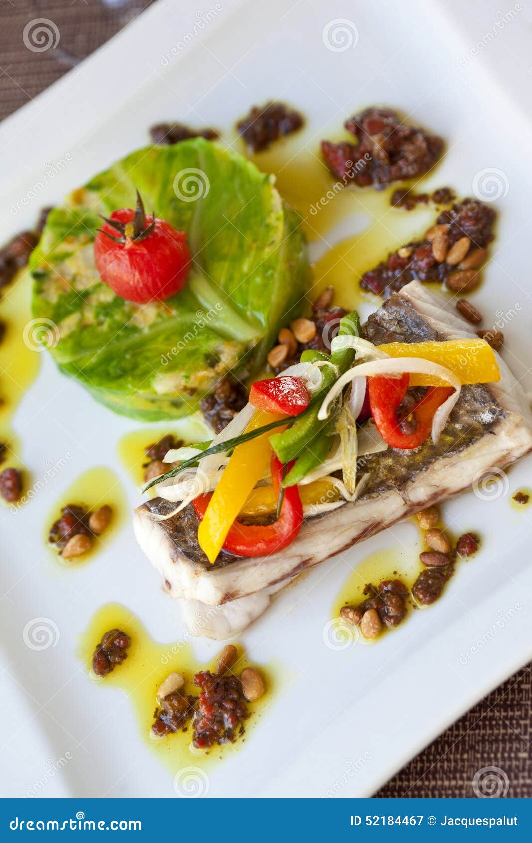 Fish dish stock image. Image of dining, restaurant, flan - 52184467