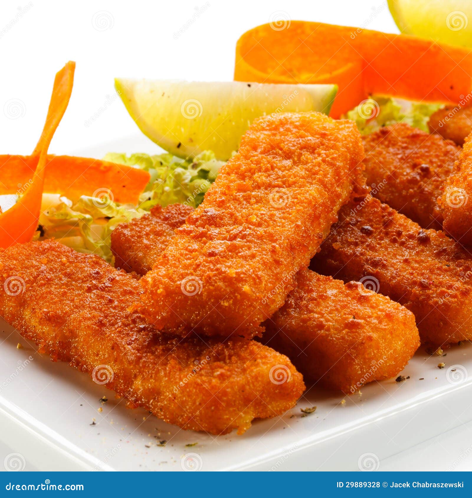 Fried fish fingers stock photo. Image of lemon, fingers - 29889328