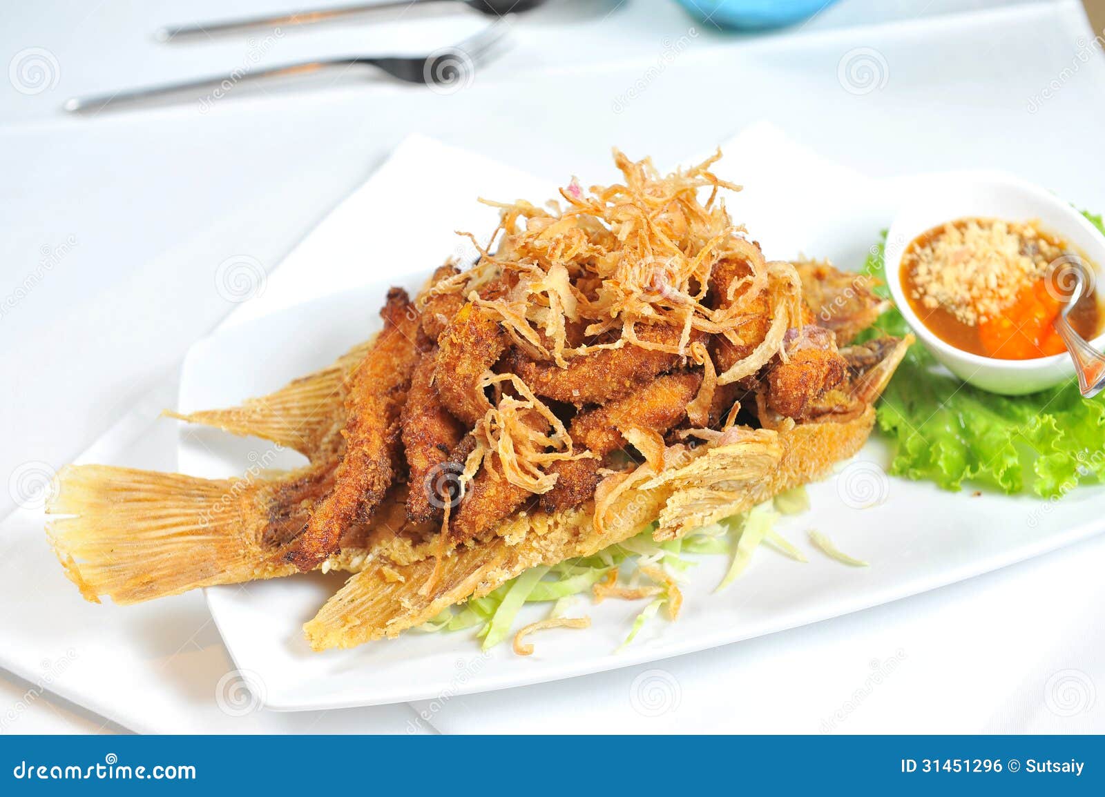 Fish dish stock photo. Image of herb, dining, garnish - 31451296