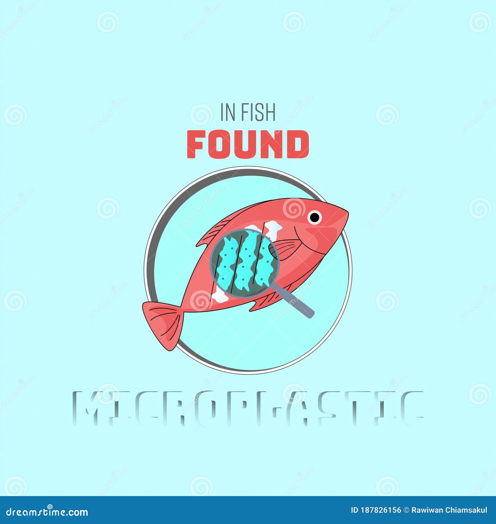 Fish Dish Microplastic stock vector. Illustration of human - 187826156