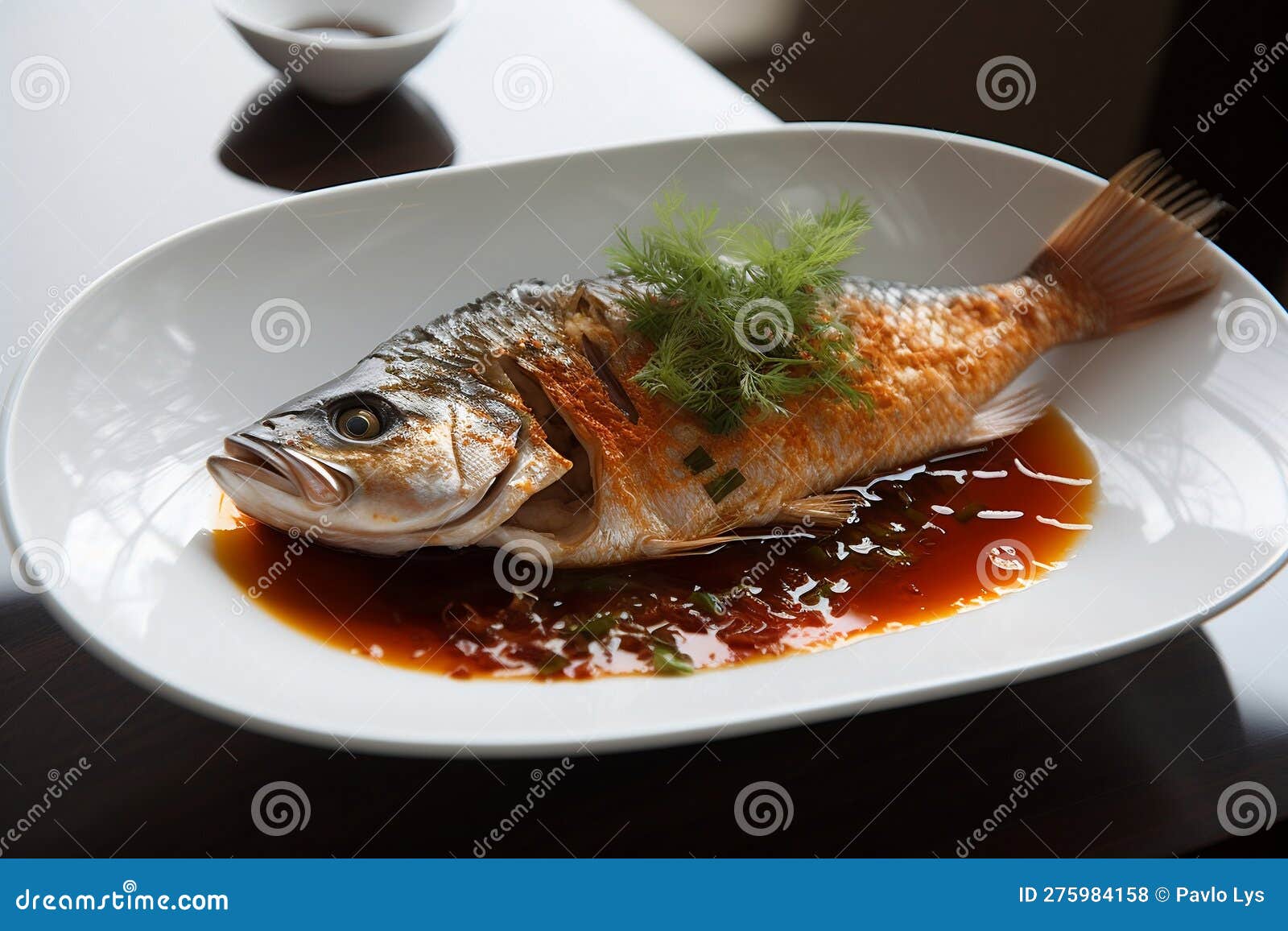 Fish Dish on a Plate. AI Generated Stock Illustration - Illustration of ...