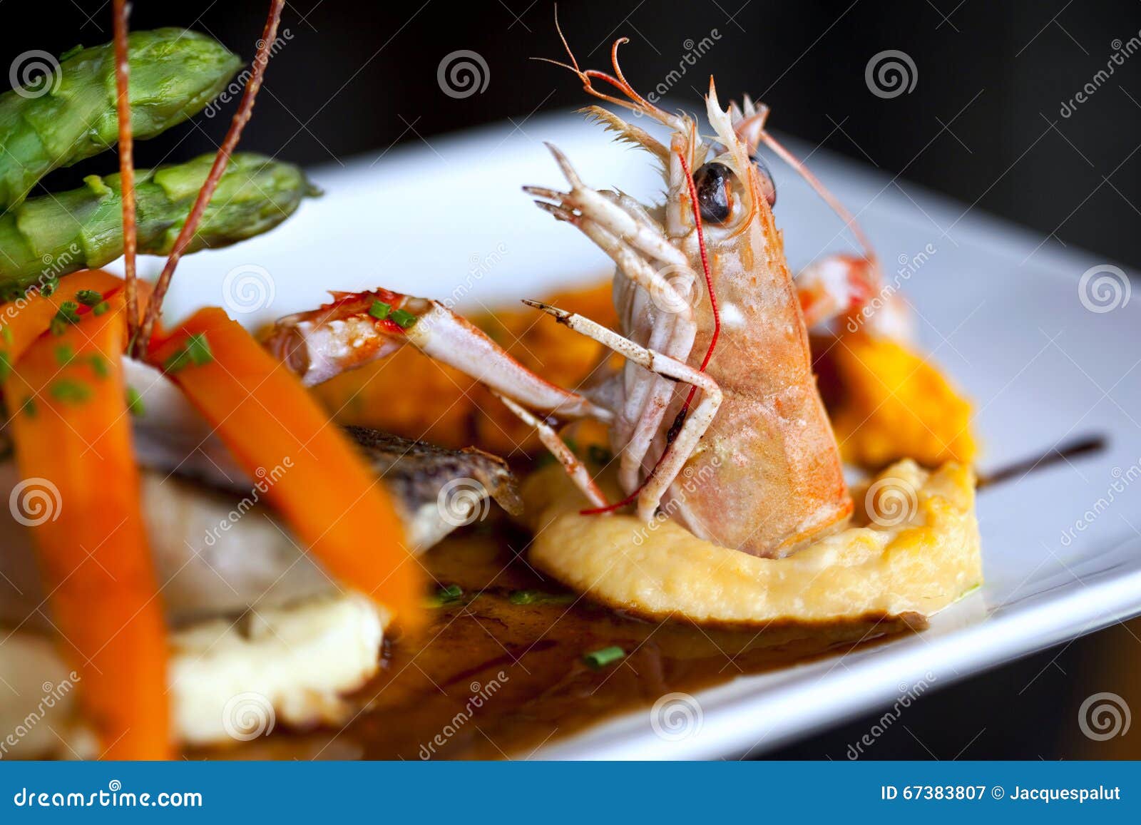 Fish dish on a plate stock image. Image of food, crustacean - 67383807