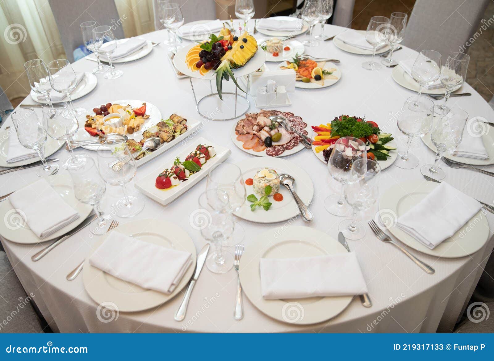 Fish Dishes on the Wedding Table Stock Image - Image of cheese, lunch ...