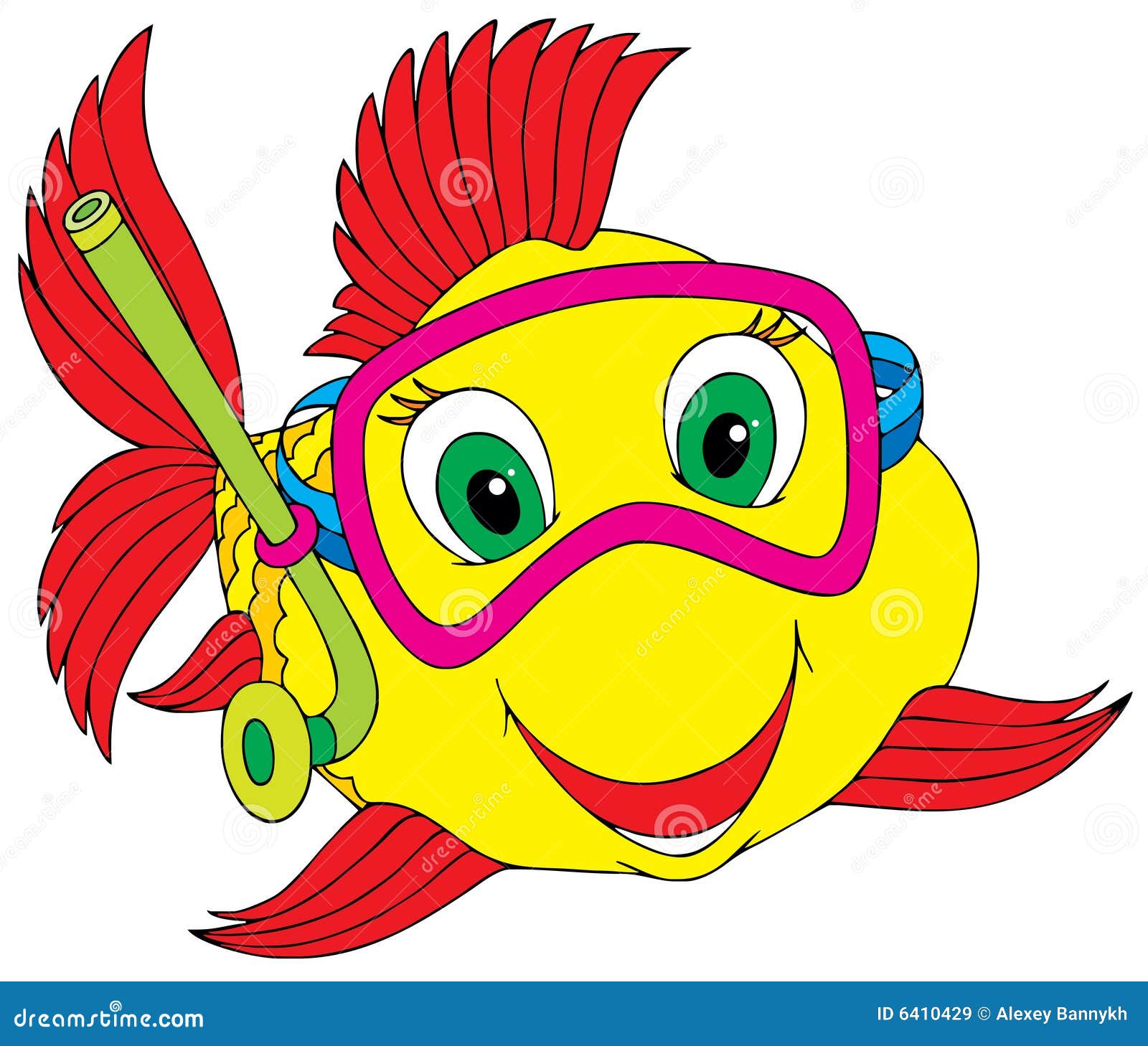 Fish diver stock vector. Illustration of kiddish, life - 6410429