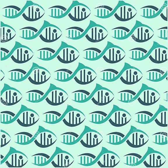 Fish Dna Modern Pattern Vector Flat Design, Suitable for Your Design ...
