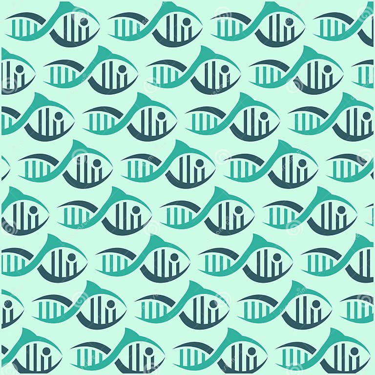 Fish Dna Modern Pattern Vector Flat Design, Suitable for Your Design ...