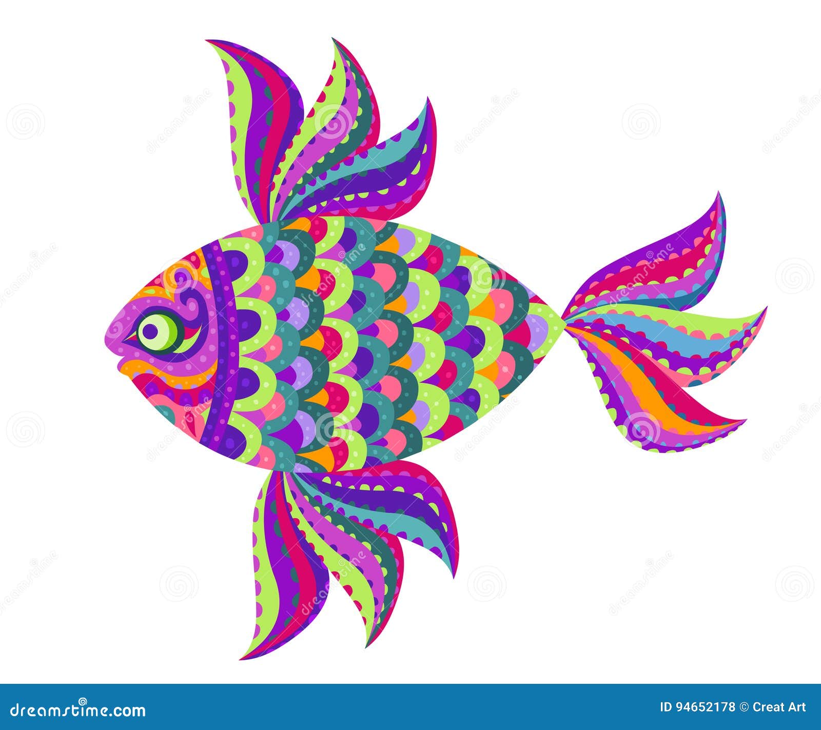 Sea Fish Doodle Set Vector Illustration | CartoonDealer.com #242391760
