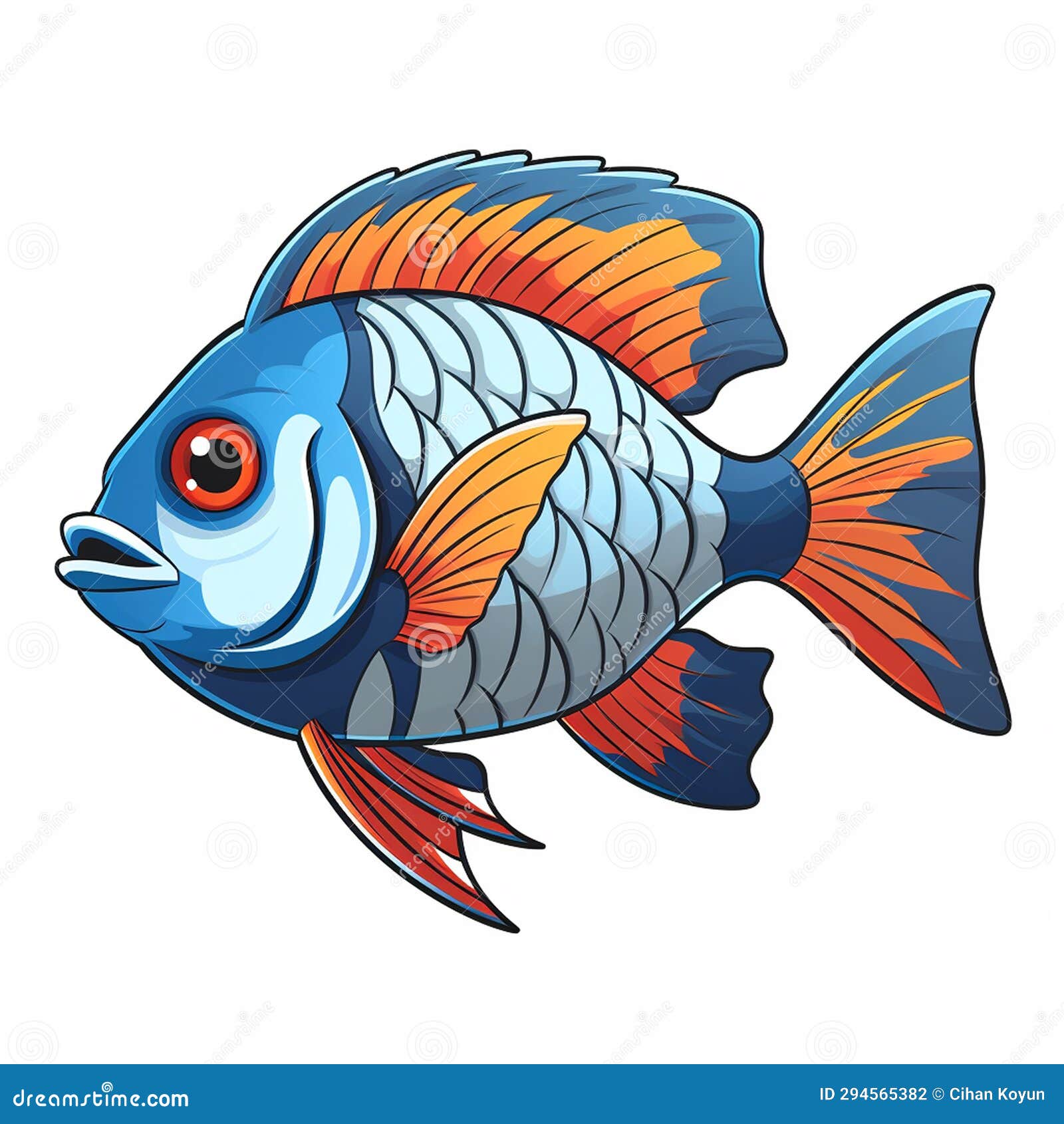 Fish Drawing for Art and Design Stock Illustration - Illustration of ...