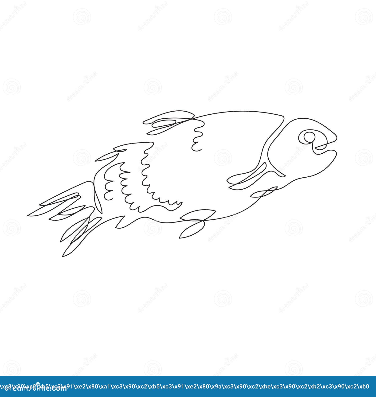 The Fish is Drawn in One Line. Trout. Continuous Line Stock Vector ...