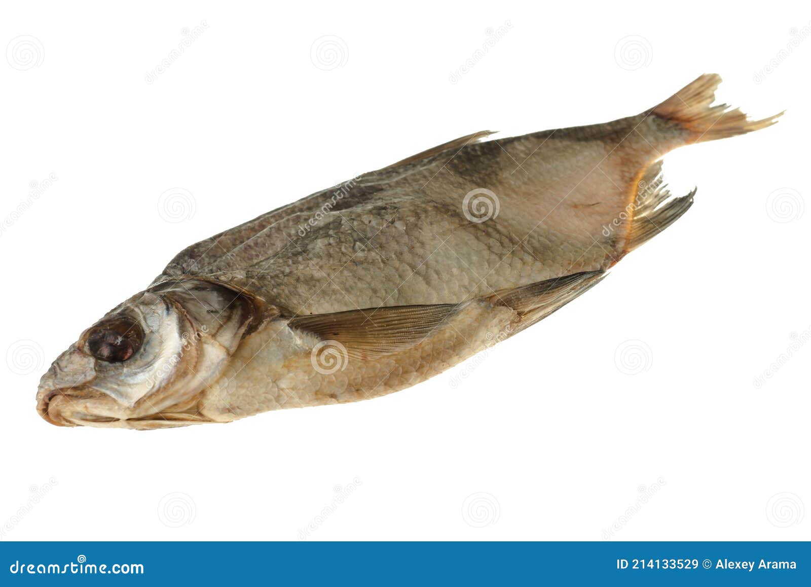 Fish, Dried Bream, on a White Background in Isolation Stock Image ...