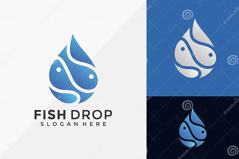 Fish Drop, Fresh Fish Logo Design, Modern Logo Designs Vector ...