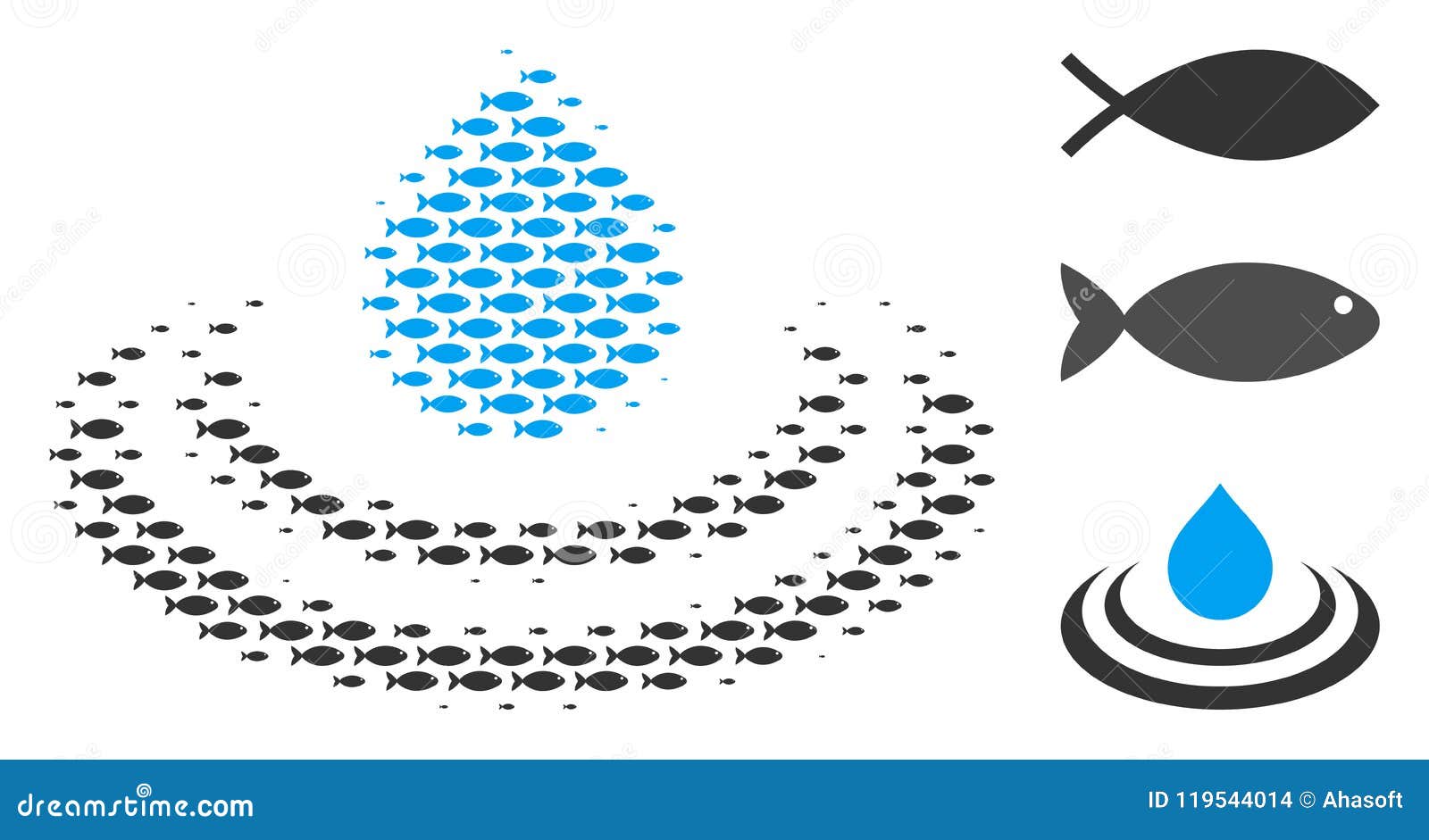 Fish Halftone Drop Ripple Mosaic Stock Vector - Illustration of fluid ...
