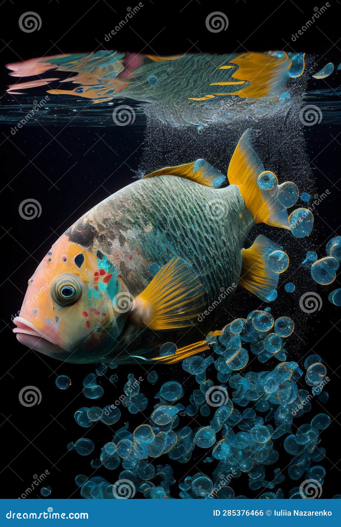 Fish are Drowning in Trash. AI Generated Stock Illustration ...