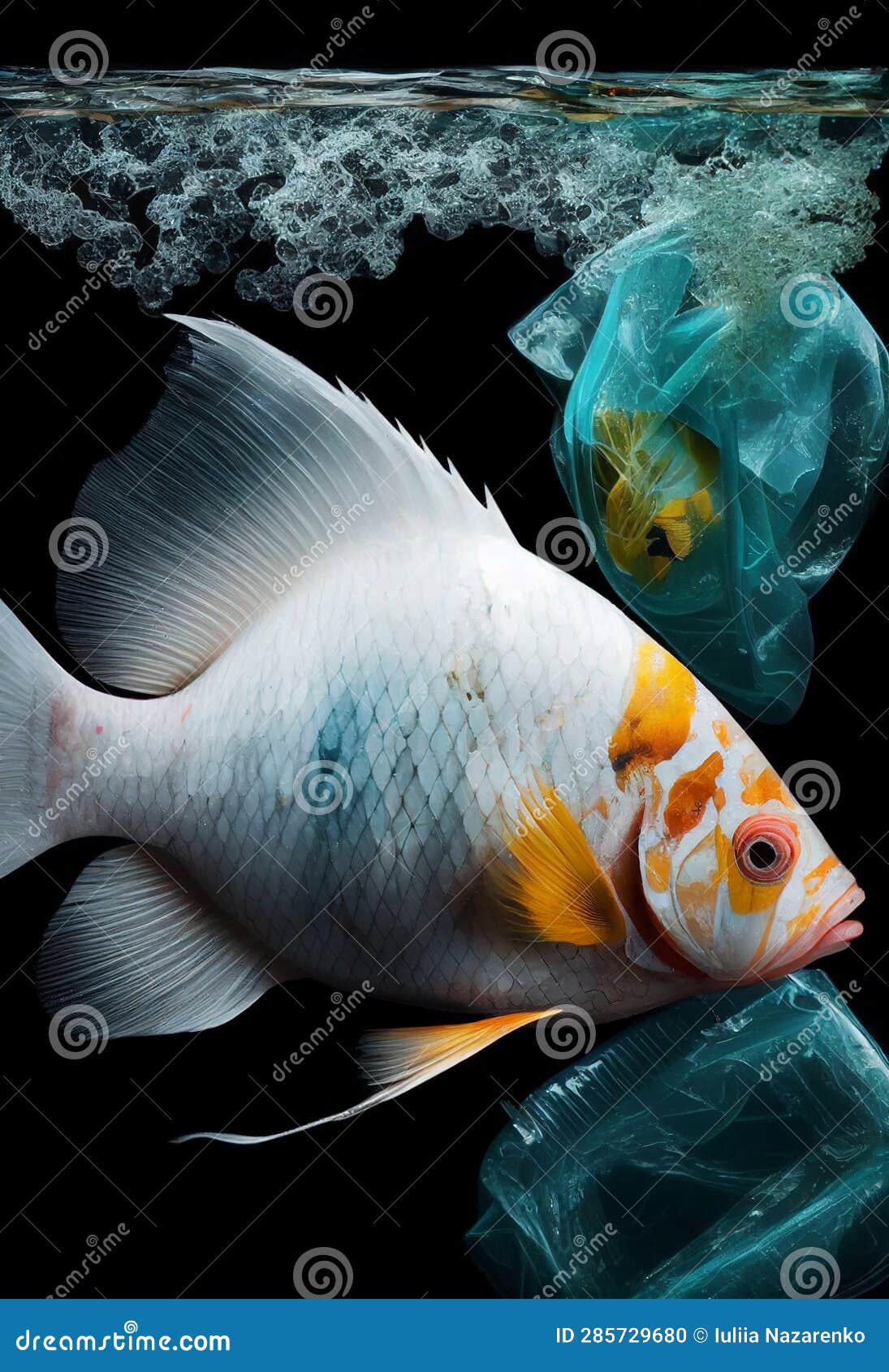 Fish are Drowning in Trash. AI Generated Stock Photo - Image of ...