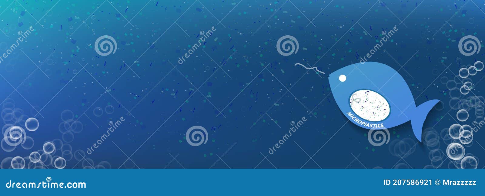 Fish Eating Particles of Micro Plastic. Stock Vector - Illustration of ...