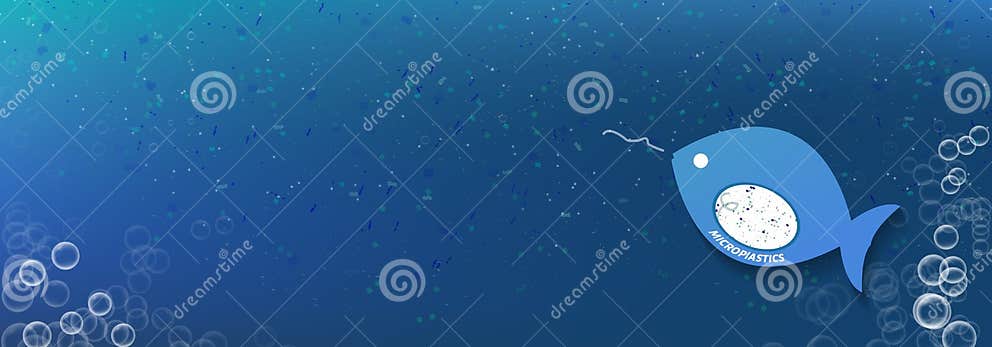 Fish Eating Particles of Micro Plastic. Stock Vector - Illustration of ...