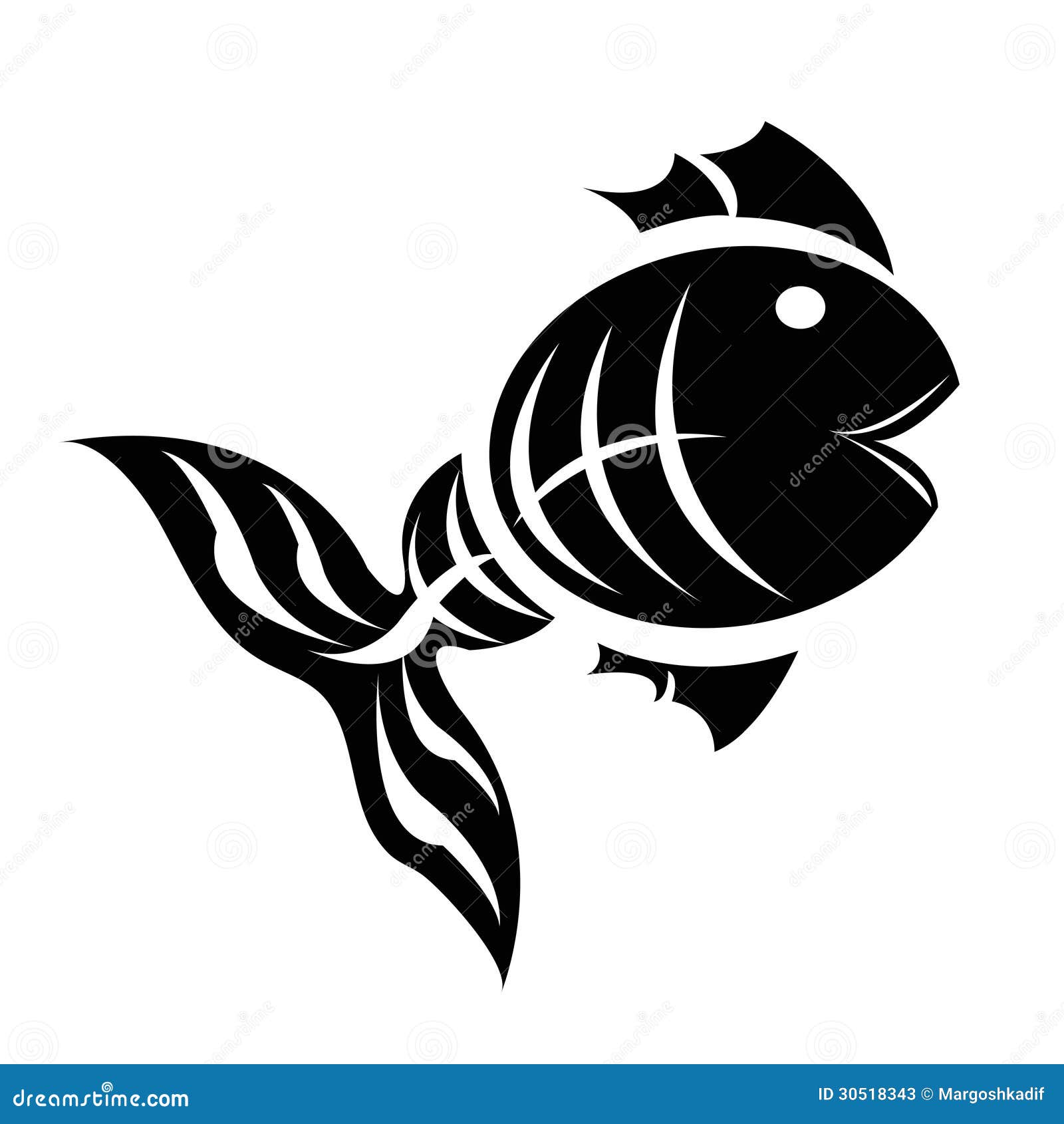 Fish emblem stock vector. Illustration of white, line - 30518343