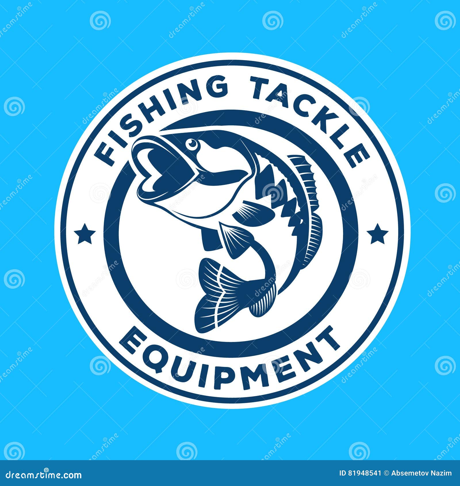 Fish emblem logo template stock vector. Illustration of menu - 81948541