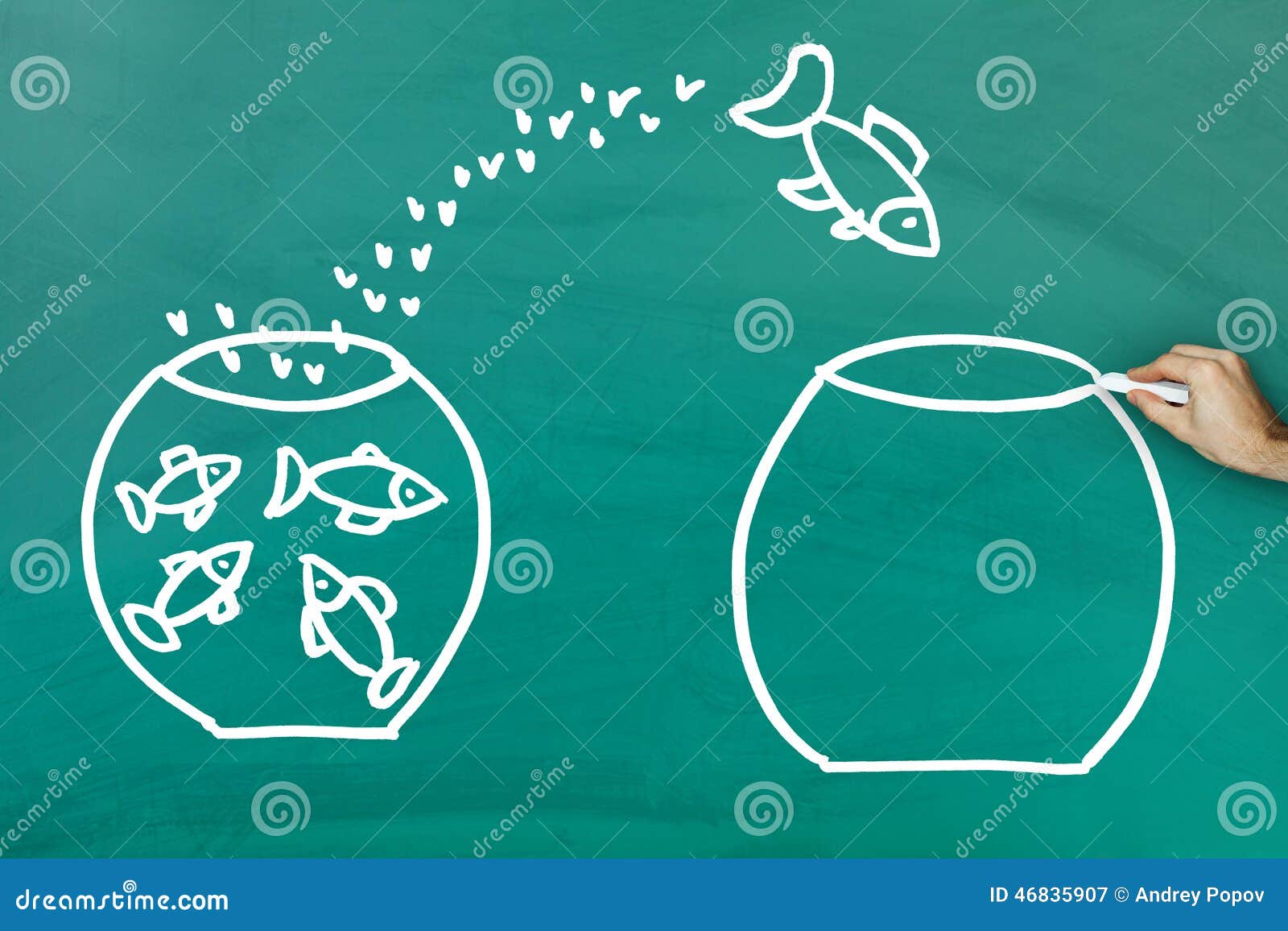 Fish Escaping into Empty Tank Stock Image - Image of fish, flying: 46835907