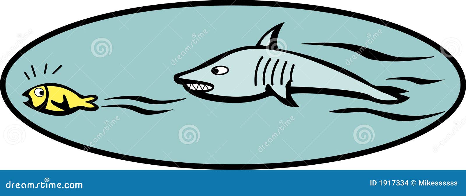 Fish Escaping from a Shark Vector Illustration Stock Vector ...